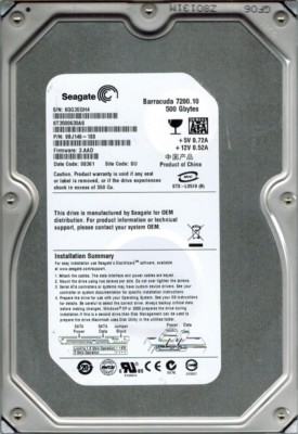 Seagate ST3500630AS 500GB P/N: 9BJ146-188 F/W: 3.AAD Su | eBay