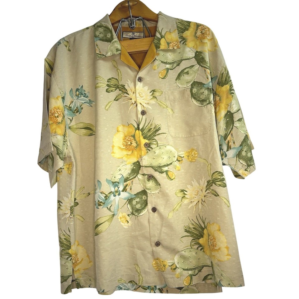 Tommy Bahama Men's XL Silk Button Down Shirt Hawaiian Floral Print ...