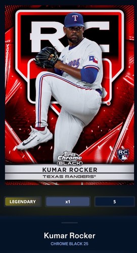 Topps Bunt Legendary Kumar Rocker 5cc Chrome Black Red Rookie Variation ...