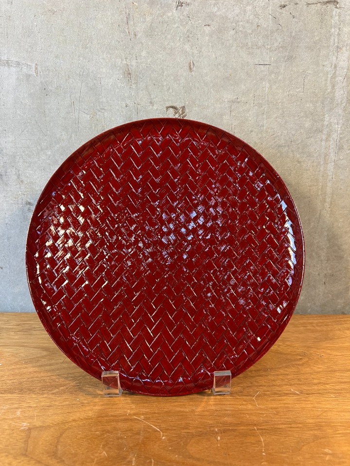 Set of 14 Red Lacquer Woven Charger Plates by Cost Plus Inc – Made in ...