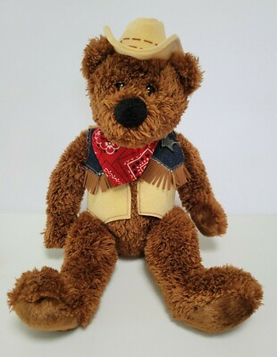Douglas Cuddle Toy Cowboy Teddy Bear Plush Stuffed Animal Western Hat ...