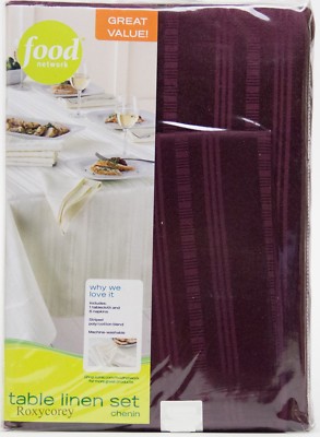 Food Network 60x84 Oblong Chenin Tablecloth with 6 Napkins Table Linen ...