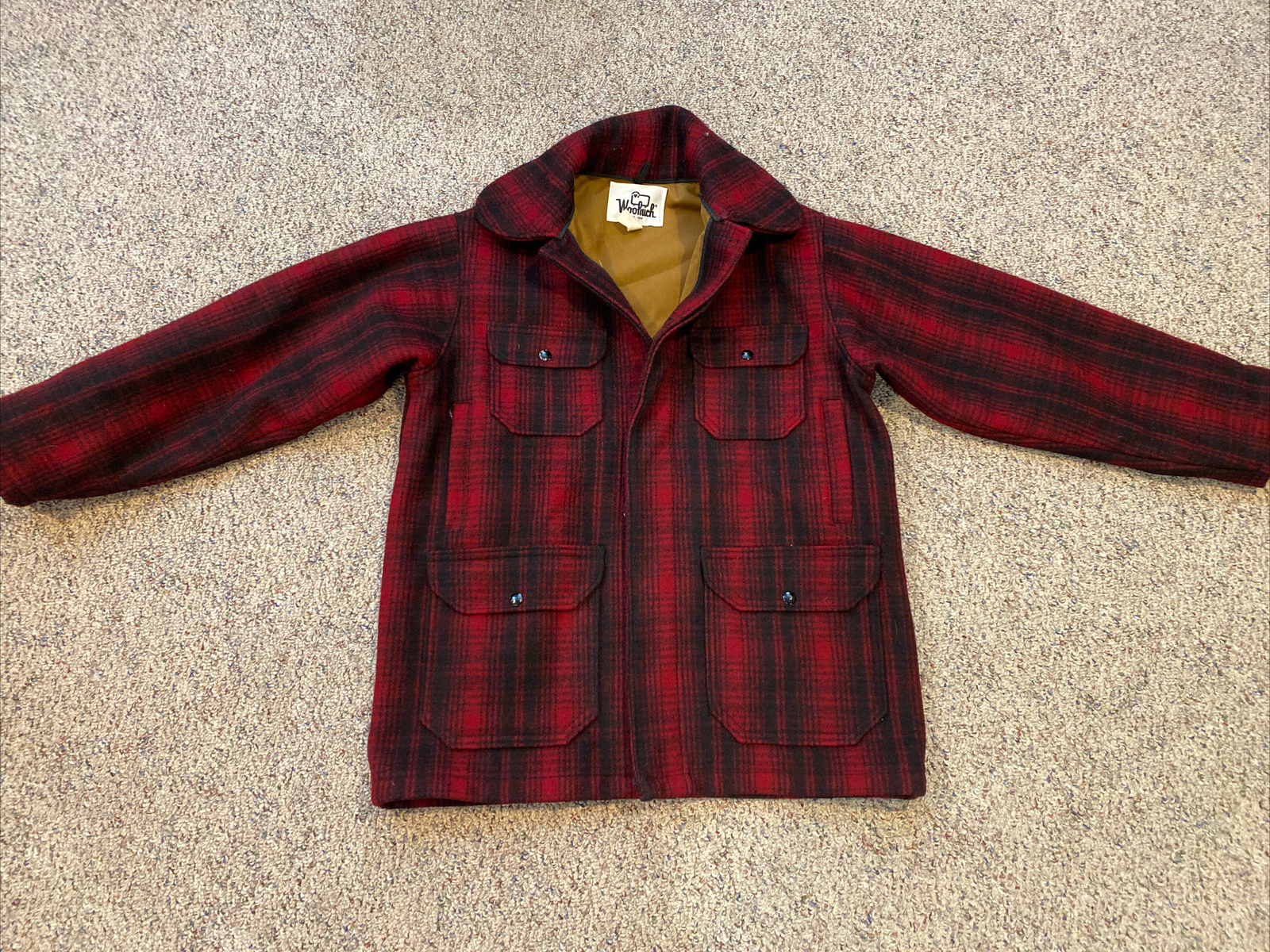 Men's Vtg WOOLRICH Red Plaid Wool Hunting Outdoor Heavy Jacket Size: 40 ...