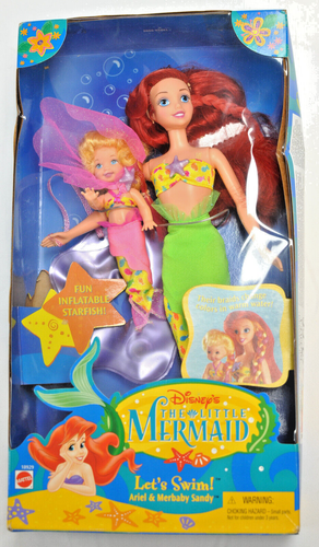 Vinatge Mattel 18929 Disney's Little Mermaid Let's Swim Ariel & Merbaby ...