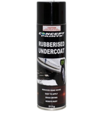 Concept Paints Rubberised Undercoat Spraycan, Stone-guard Black ...