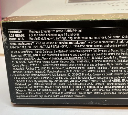 Monique Lhuillier Bride Gold Label Barbie Doll 2006 Mattel #J0960 | eBay