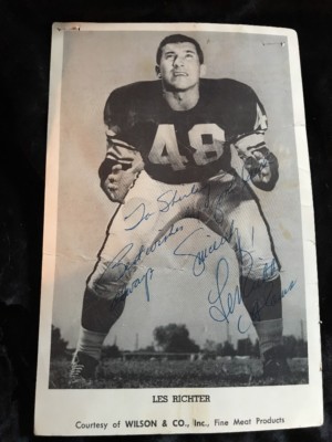 LES RICHTER LA Rams Autographed Vintage Photo Signed Card | eBay