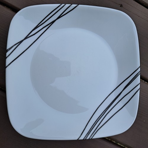 CORELLE SIMPLE LINES SQUARE LUNCHEON PLATES 9 " SET OF 4 | eBay