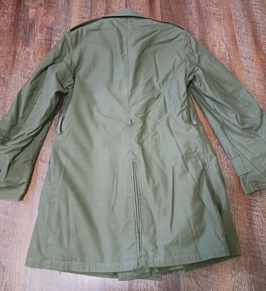 VINTAGE US Army OG 107 Trench Coat, Overcoat, Sateen Small-Regular w ...