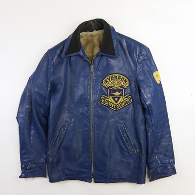 Vintage Ryerson Engineering Leather Varsity Jacket Size Medium | eBay