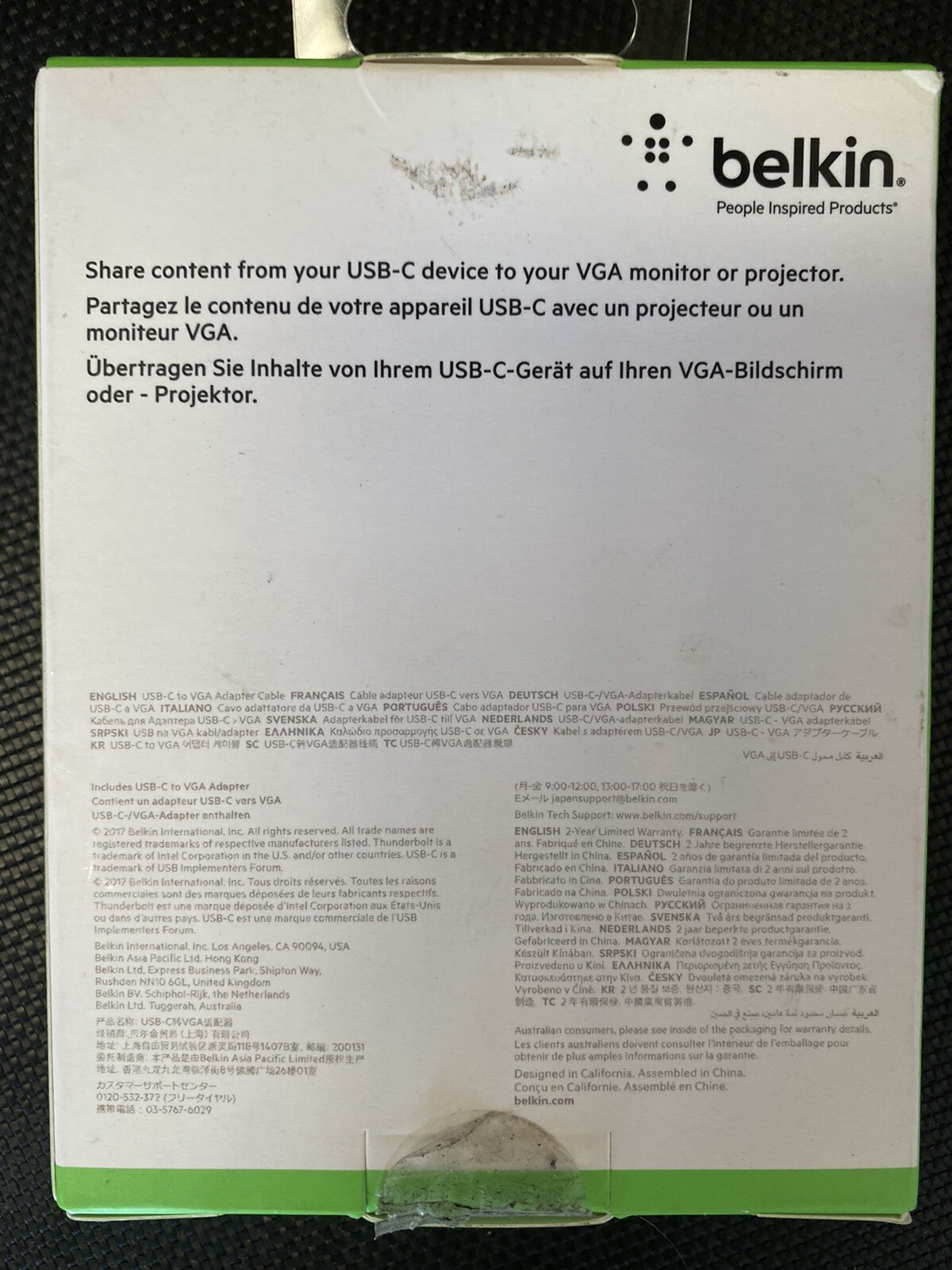 NEW Belkin USB-C to VGA Port HDMI Adapter Projector Video Cable (LOT OF ...