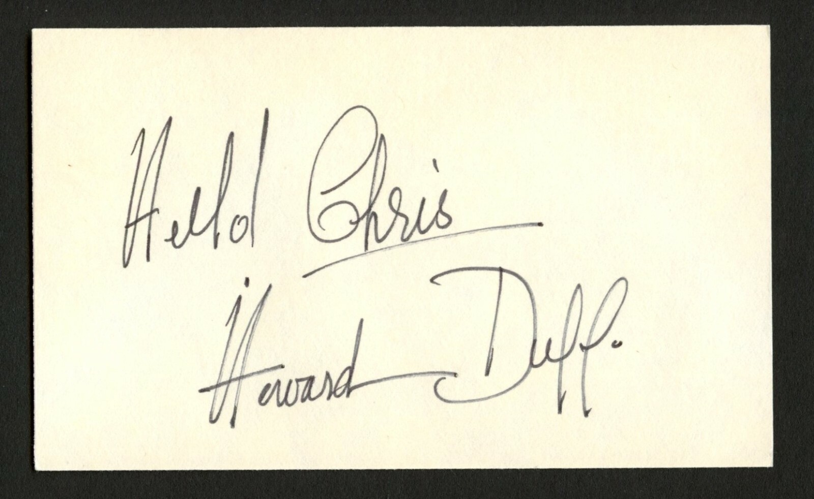 Howard Duff d.1990 signed autograph 3x5 card The adventures of Sam ...
