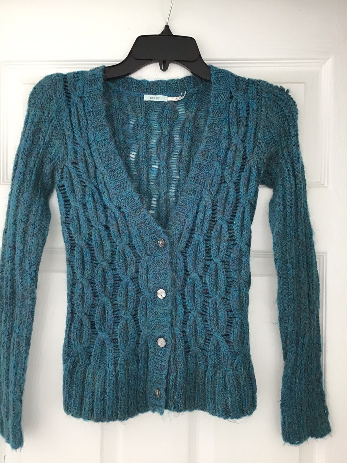UO Kimchi Blue Dark Turquoise Fuzzy Mohair Alpaca Ble… - Gem