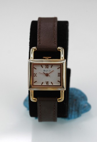 Apt 9 Watch Women Gold Stainless Steel WR White Battery Leather Brown ...