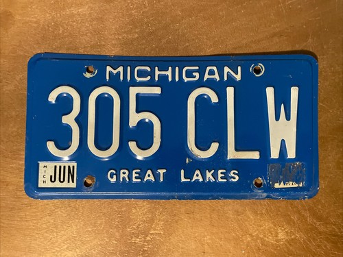 1984 Michigan License Plate Great Lakes Blue # 305 CLW | eBay