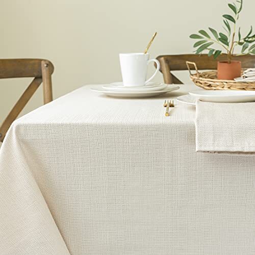 Textured Fabric Tablecloth 60" X 120" Rectangular Flax/beige/ta | eBay