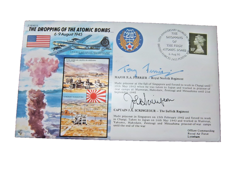 1995 THE DROPPING OF THE ATOMIC BOMBS 6-9 AUGUST 1945 DOUBLE SIGNED ...
