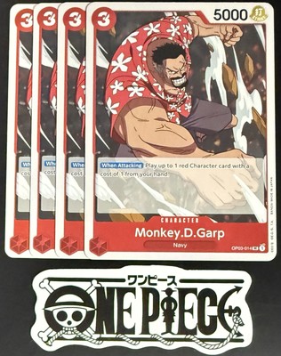4x One Piece OP03-014 UC Monkey.D.Garp- English - Regular - Playset - TCG - NM/M | eBay