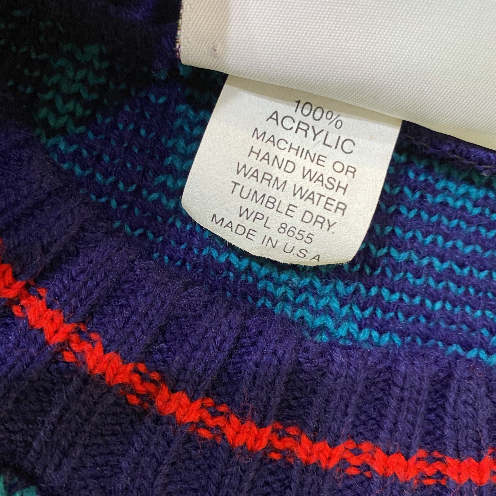 Vtg 80s Novelty Acrylic Teacher Alphabet ABC Letters Sweater Winter ...