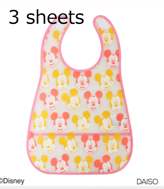 Daiso Japan Baby Feeding Apron Mickey Mouse×3 Very popular at Daiso in ...