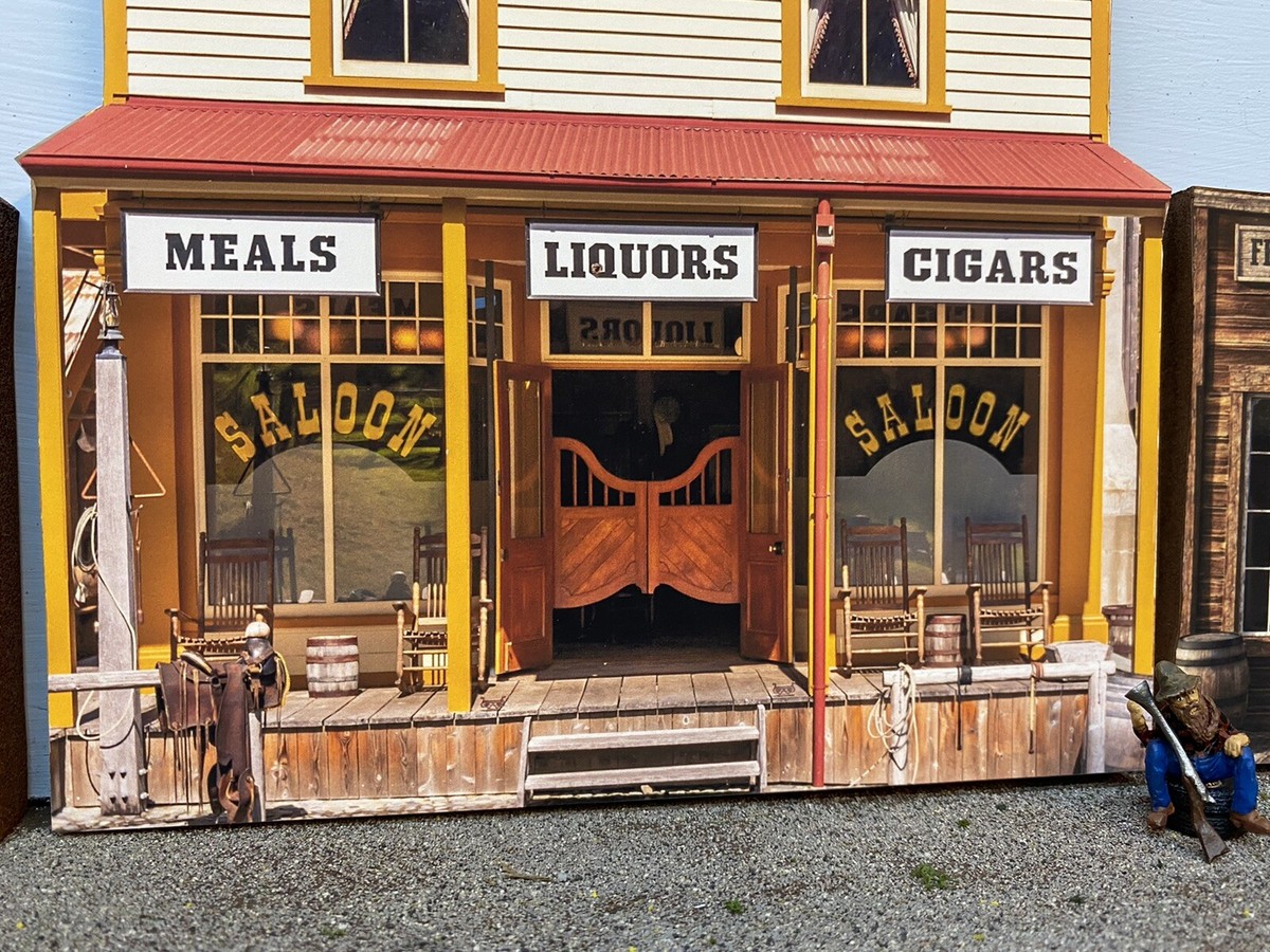 Old West Building Fronts Bank And Jail Building Facade