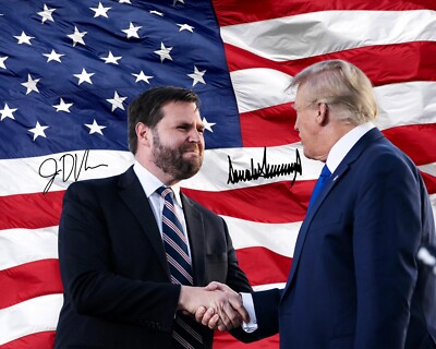 Framed 8x10 Photo Copy Of Pres. Donald Trump & VP JD Vance W/ Digital ...