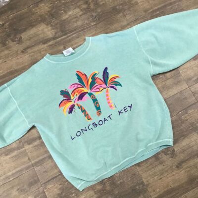 Vintage Longboat Key Sweatshirt I Can Too Size Medium Palm Trees USA ...