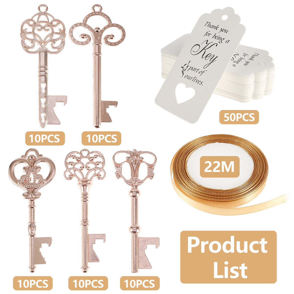 50Pcs Vintage Key Bottle Opener with Tag Cards and Ribbon Zinc Alloy Key StnDN | eBay