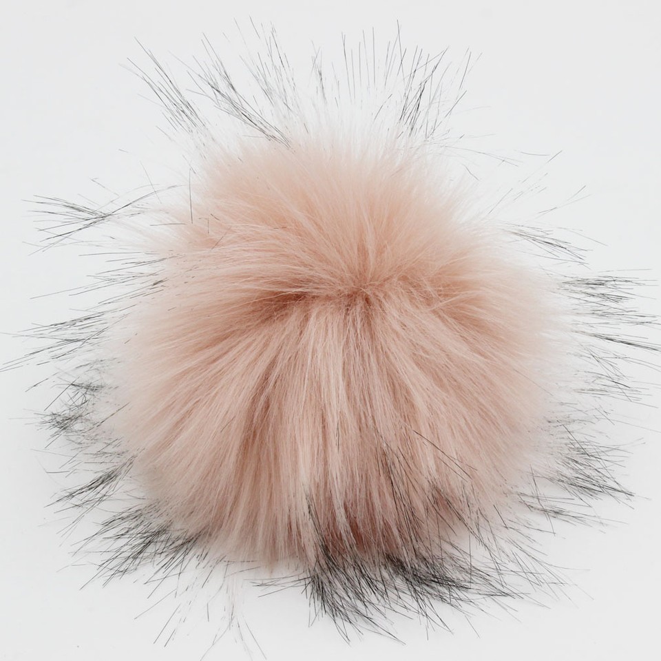 4.3" Set of 6 Faux Raccoon Fur Fluffy Pom Pom Ball for Hats Beanie ...