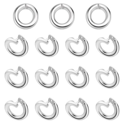 15pcs 925 Sterling Silver Locking Jump Rings, Round Locking Jump Rings ...