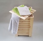 Wooden Clothes Box Laundry Baskets Storage Washing Bathroom Bath Pine ...