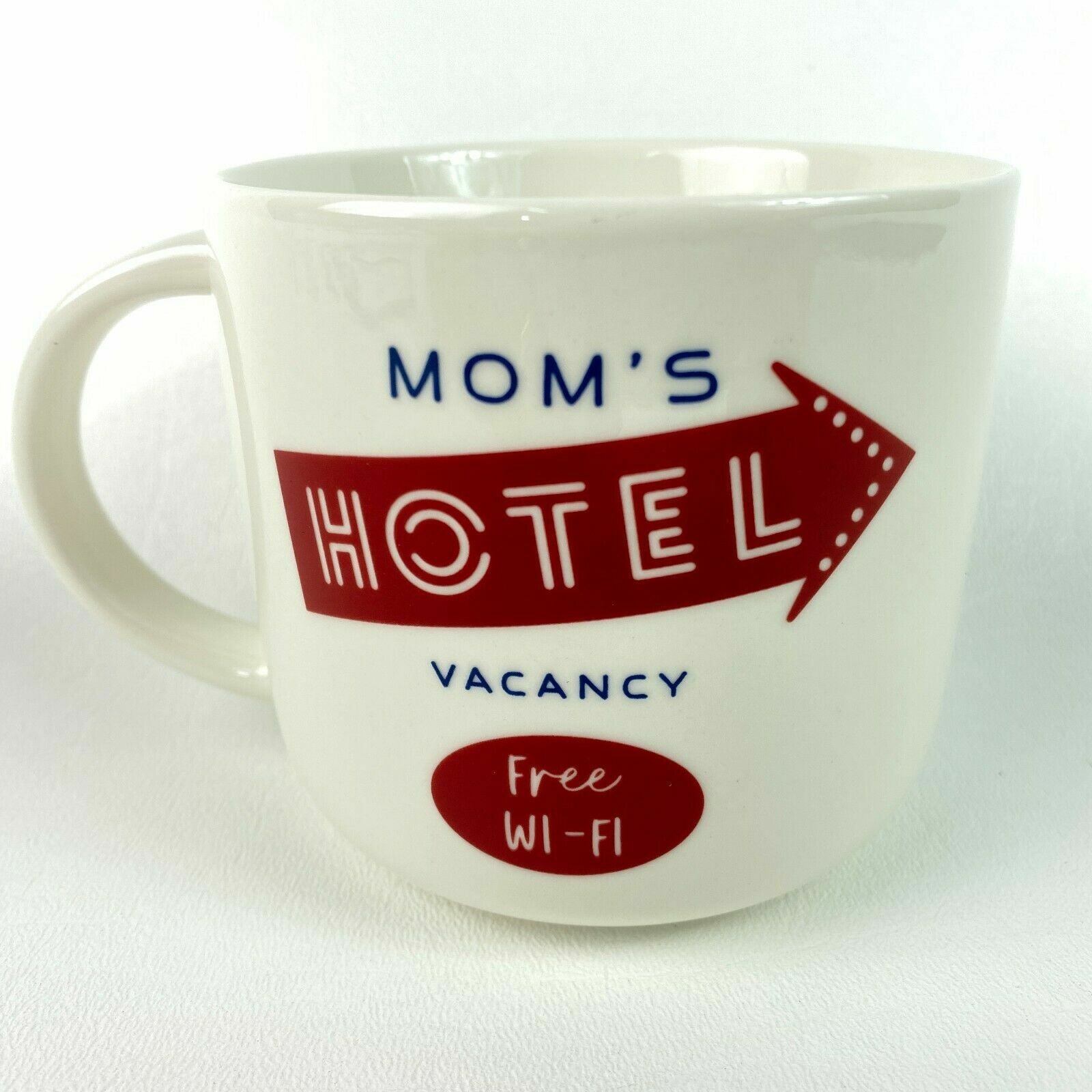 Lot of 6 Threshold Stoneware Mugs — "Mom's Hotel Vacancy" White Coffee ...
