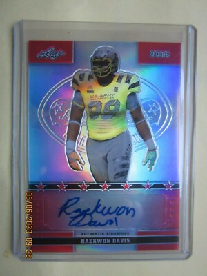 RAEKWON DAVIS 2016 Leaf 5/5 U.S. Army All-American Bowl RED #83 ...
