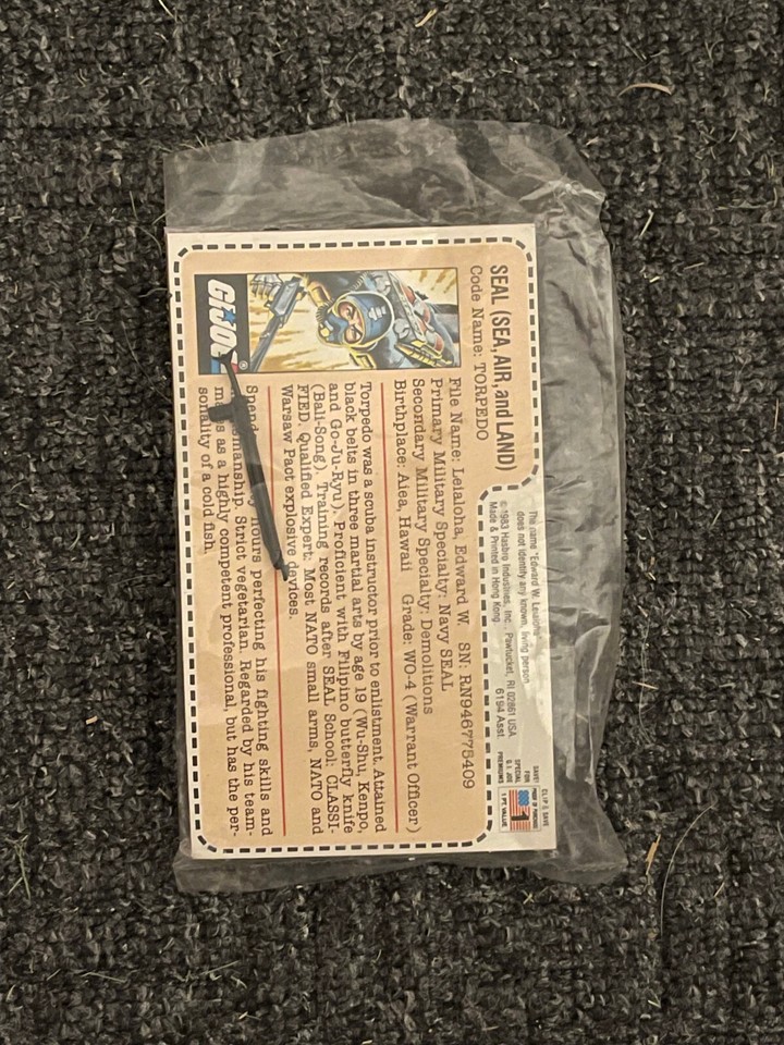1983 GI Joe Torpedo Complete Bagged Mail-In, Rare NEW CONDITION! See ...