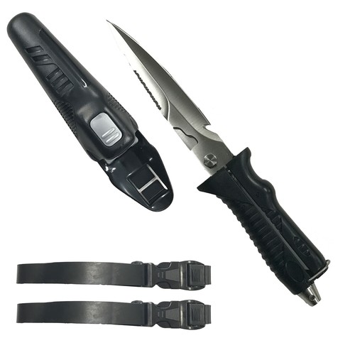 Scuba Choice 2-in-1 Dive Knife & Scissor Combo – Sheath & Mount Straps ...