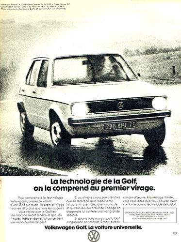 publicité Advertising 0323 1979 Volkswagen Golf vw on comprend 1 ...
