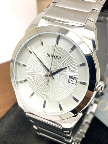 Bulova Men's Watch 96B015 Quartz 38mm Silver Dial Date Stainless Steel ...