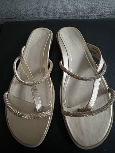 VIONIC PRISM GOLD SANDALS SLIDES THONG LKNEW SIZE 9.5 M | eBay
