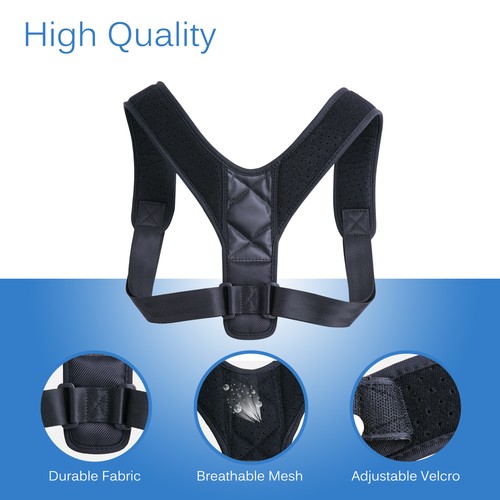 True Fit Posture Corrector Belt Adjustable Back Brace Straightener For ...