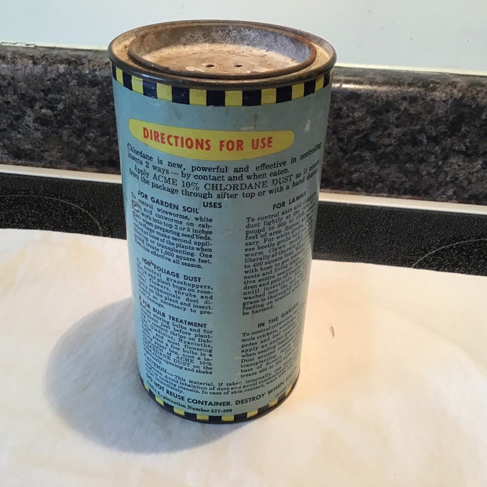 Vintage ACME Chlordane 6% Dust 1 Lb Cardboard Can For Ants Empty | eBay