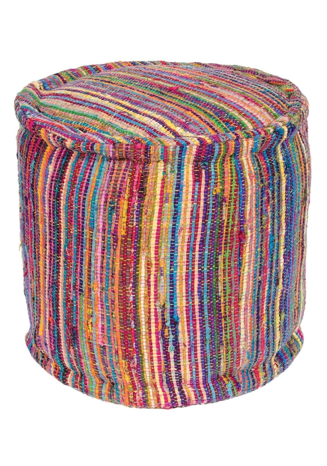 Boho Rainbow Pouffe Made from Recycled Rag Rugs and Cotton Seat or Foot ...