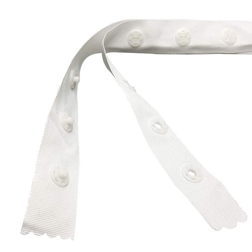 11 Yard White Sewing Snap Tape Polyester Fastener Tape Snap Ribbon ...