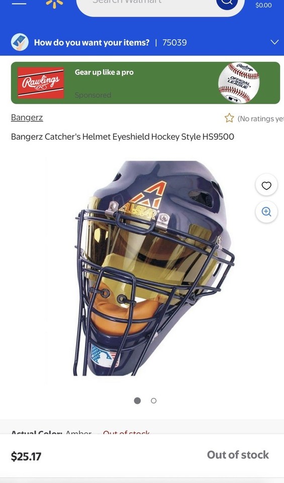 Bangerz Brand Baseball/Softball Catchers Visor/Shield -for Hockey Style ...