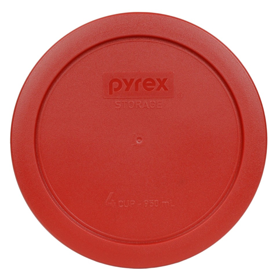 Pyrex 7201-PC 4 Cup Dark Red Round Plastic Lid 4PK New for Glass Bowl ...