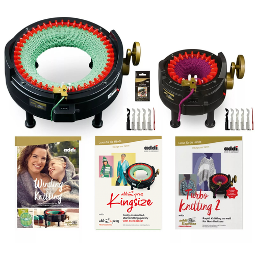 SET of 2 ADDI KNITTING MACHINES WITH 3 PATTERN BOOKS AND ACCESSORIES | eBay