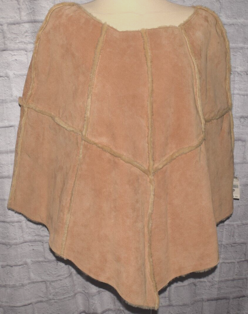 Wilsons Leather Maxima Size L/XL Women's Tan Leather Poncho Cape with ...