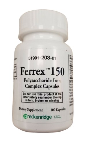 Ferrex 150 Iron Supplement Bottle 100ct ( Easy Use Bottle ...