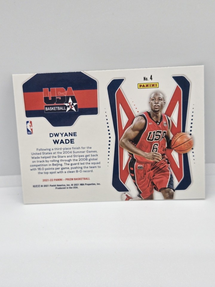 2022 Panini Prizm USA Basketball Dwayne Wade Insert Card #4 | eBay