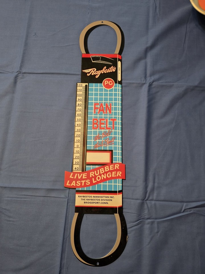 Raybestos Fan Belt Fake Thermometer Sign 24 Inches Gas Station ...