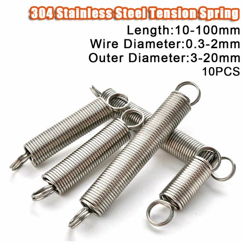 Expansion Tension Spring 0.3-2mm 304 Stainless Extension Expanding All ...